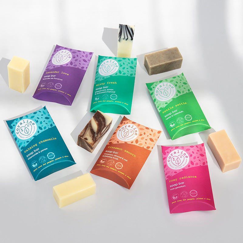 Five Mini Soaps Selection | Organic Soap Gift Box | Coraline Skincare